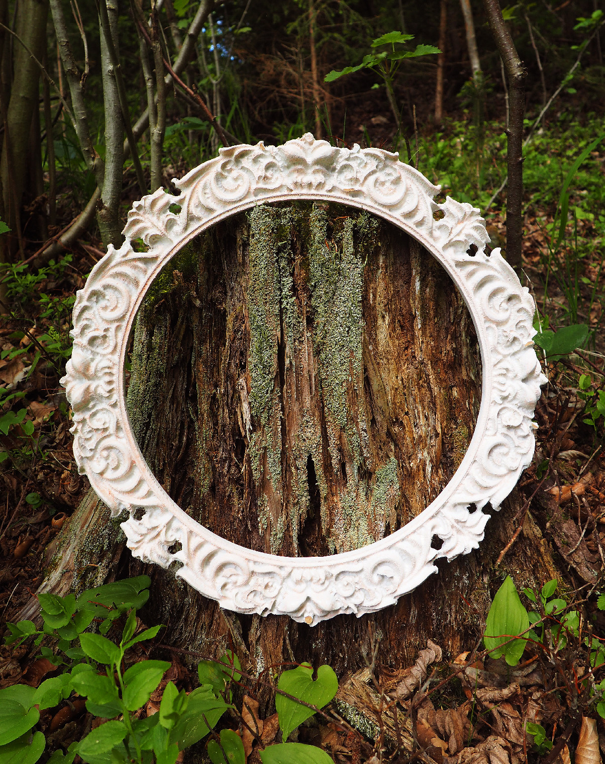 Drevený vyrezávaný rám tvar kruh a oval - TopRam